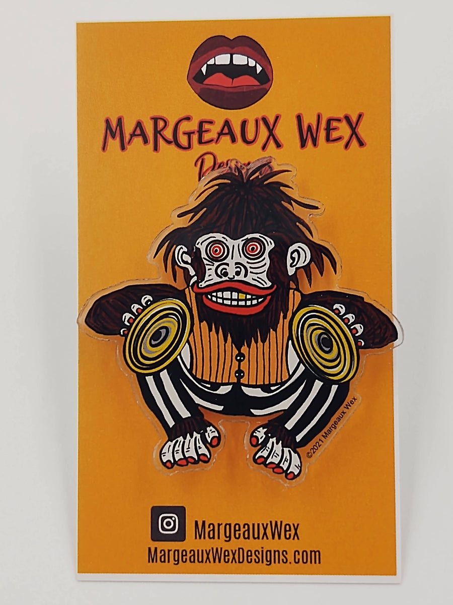 Crazy Cymbal Monkey Acrylic Pin Inspired by Toy Monkeys – Margeaux Wex ...