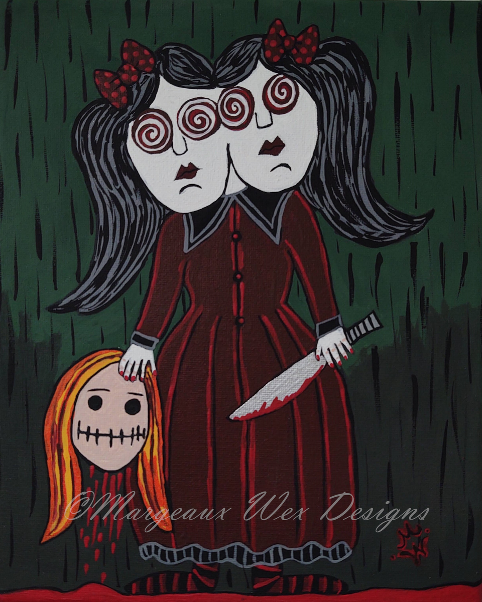 Dolly Dearest Art Print Inspired By Conjoined Twins, Voodoo Dolls, Blo ...