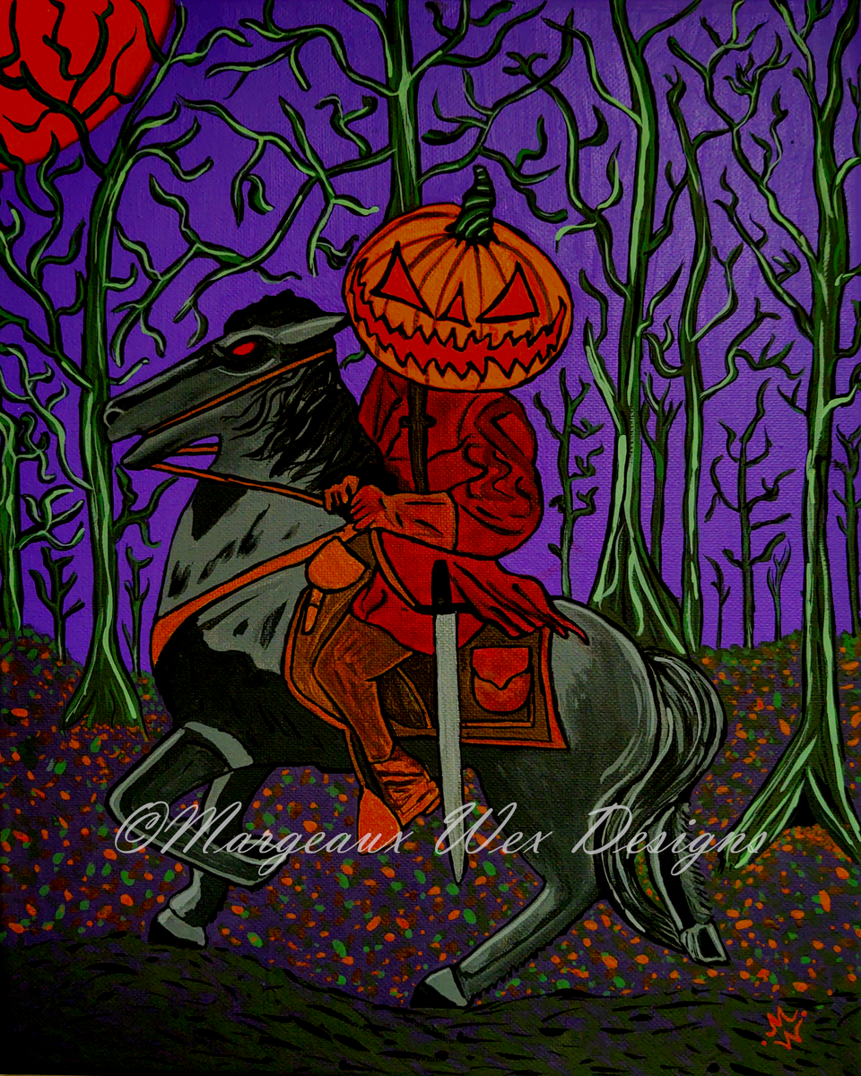 Headless Horseman Halloween Horror Art Print – Margeaux Wex Designs