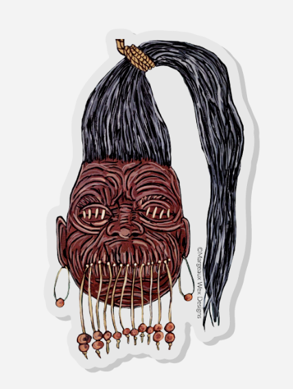 Shrunken Head Acrylic Pin Inspired by Tsantsa Tribes of the Amazon Rai ...